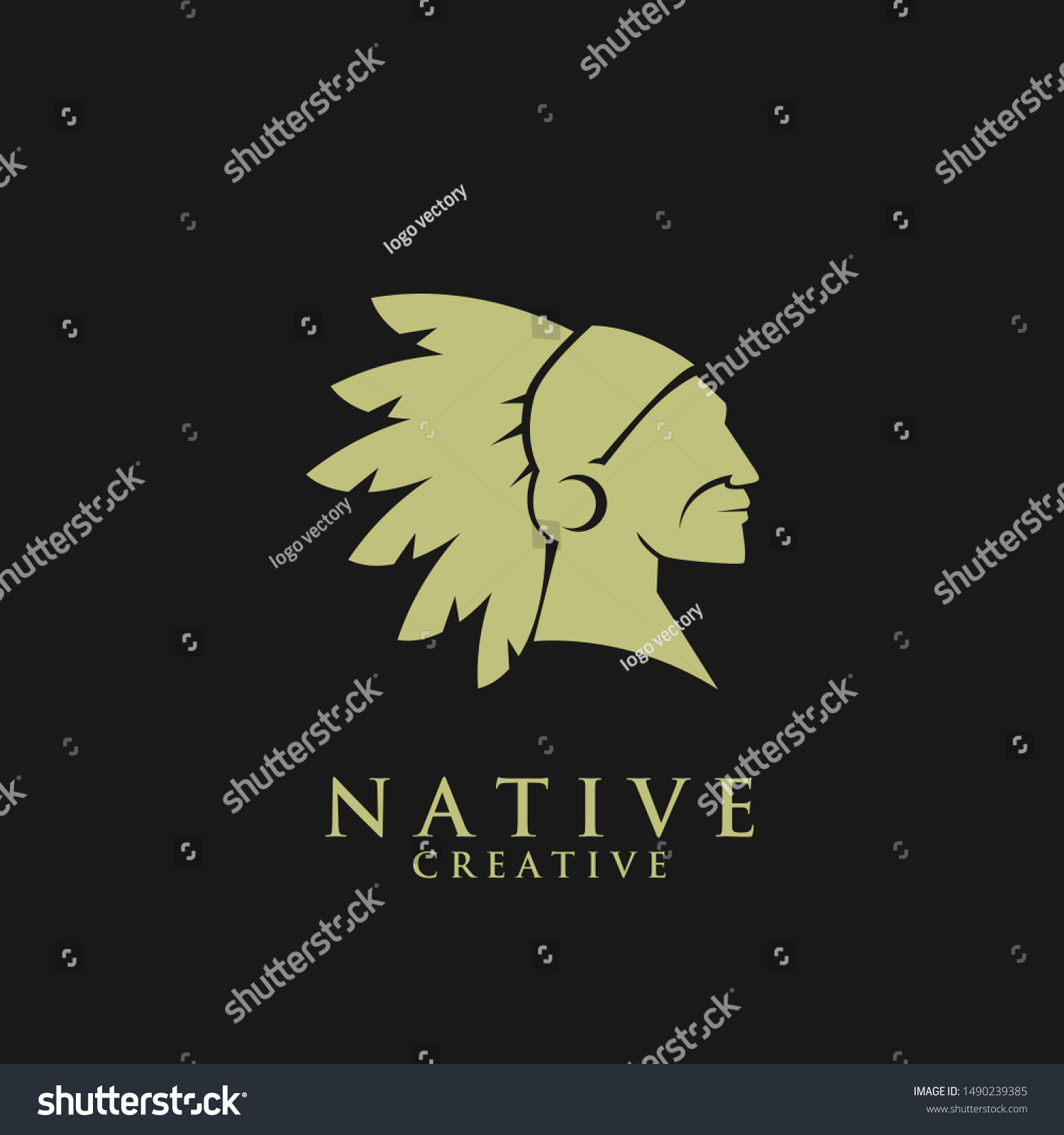 Native Apache Indian Gold Logo Icon Stock Vector (Royalty Free ...