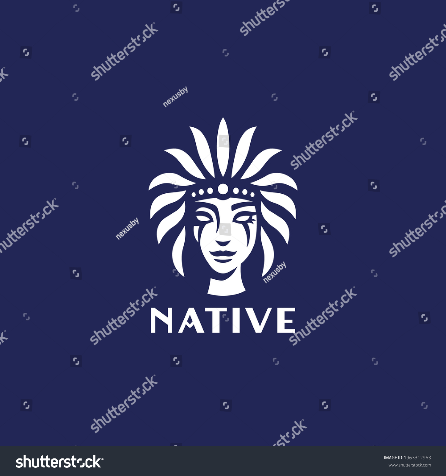 Native Girl Logo Design Vector Stock Vector (Royalty Free) 1963312963 ...