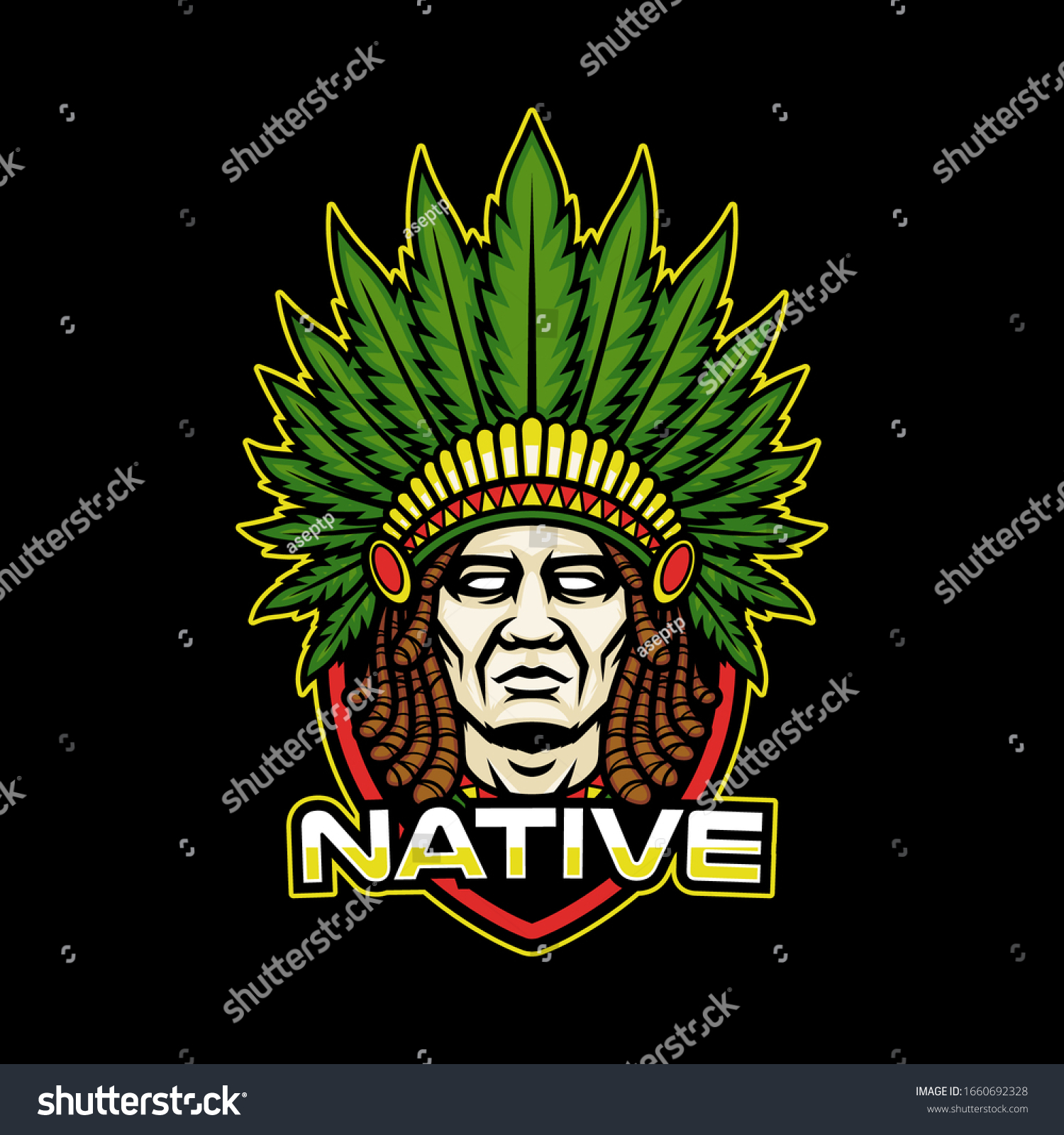 Native Indian Dreadlock Mascot Logo Stock Vector (Royalty Free ...