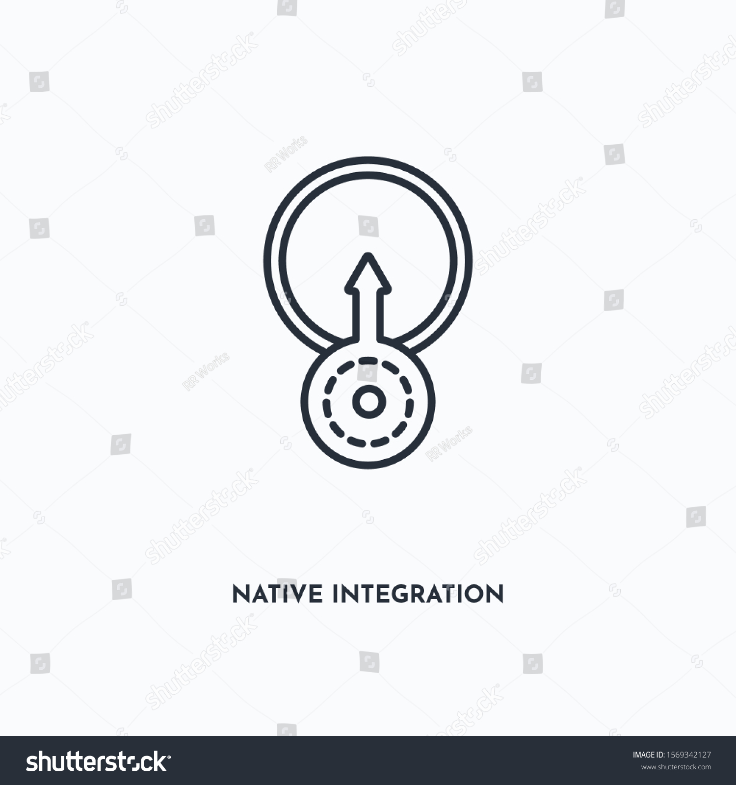 Native Integration Outline Icon Simple Linear Stock Vector (Royalty ...