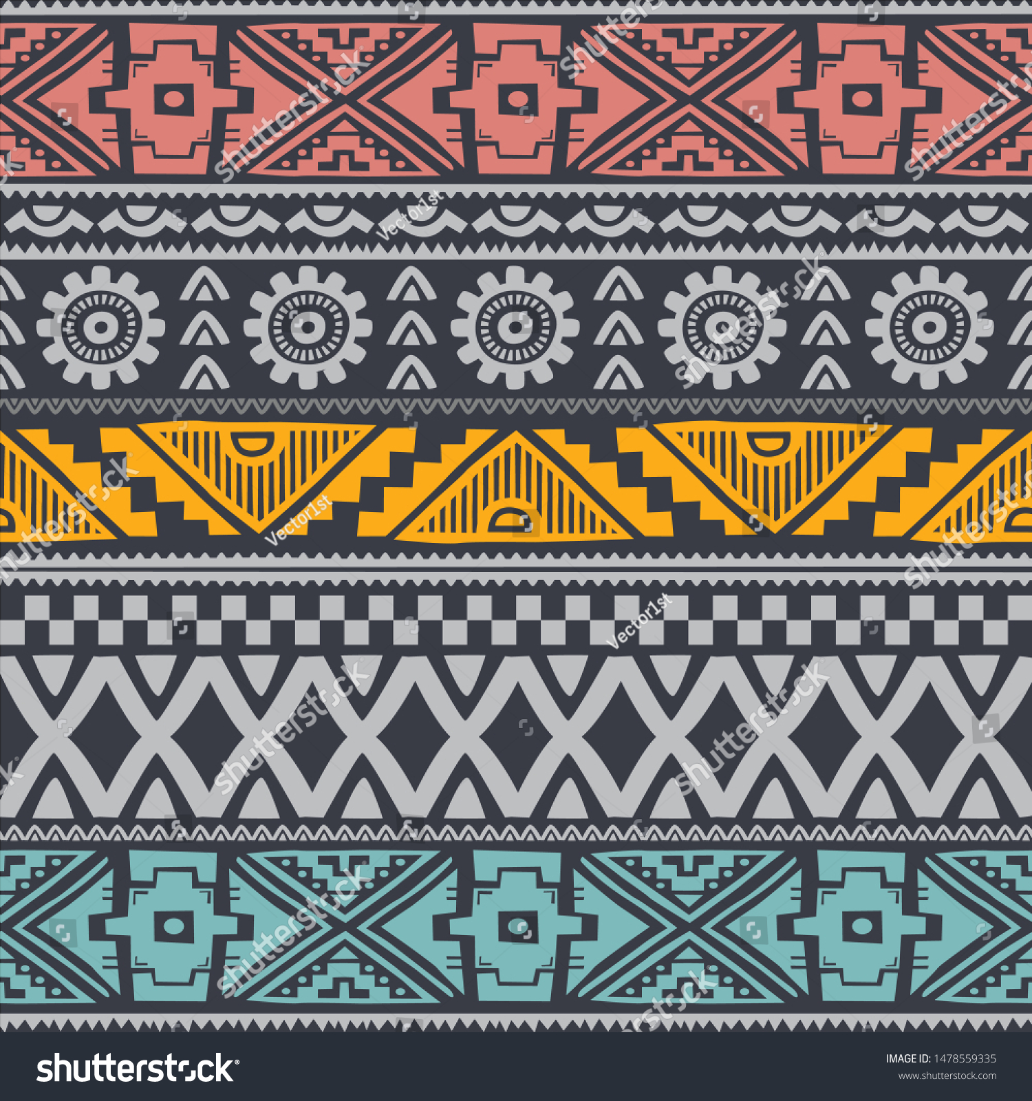 Native Tribe Pattern Background Wallpaper: เวกเตอร์สต็อก (ปลอดค่า ...