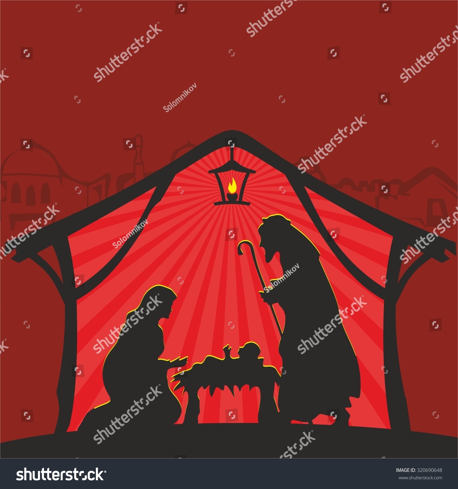 Nativity Scene: vector de stock (libre de regalías) 320690648 ...
