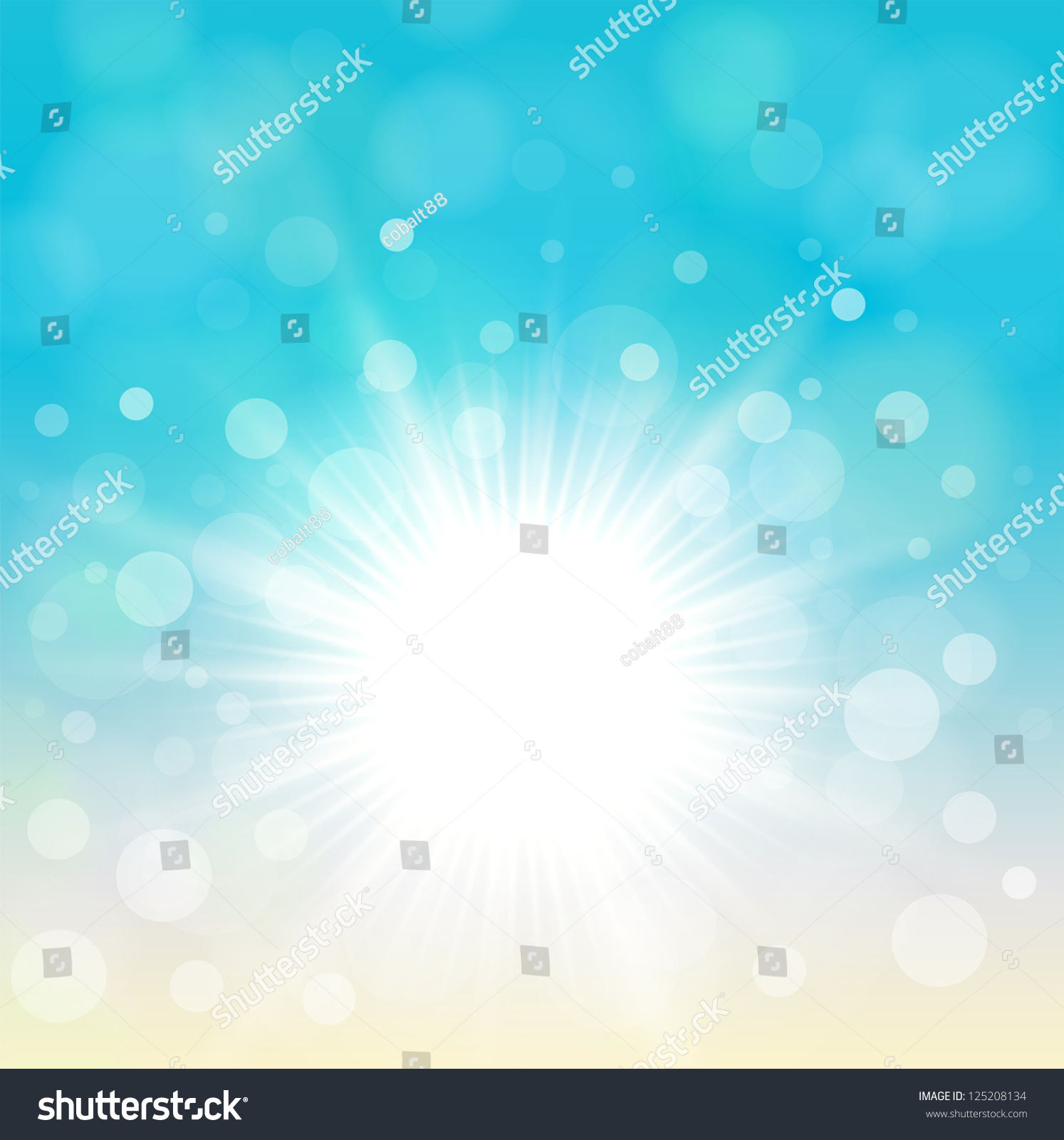 Natural Blue Background Vector Sun Stock Vector (Royalty Free) 125208134