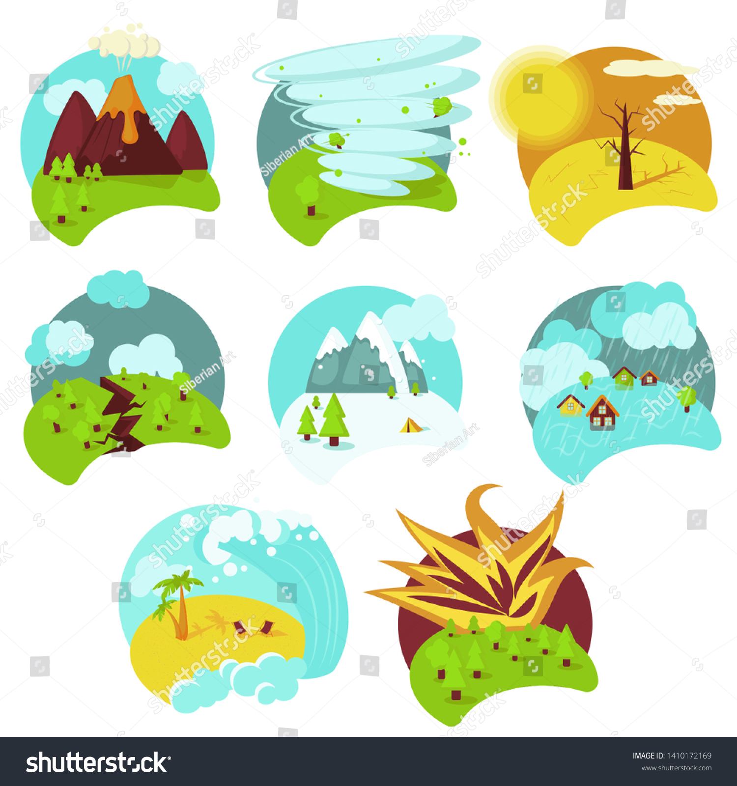 Natural Disaster Dangerous Catastrophe Icon Set: vector de stock (libre ... Natural Disaster Dangerous Catastrophe Icon Set: vector de stock (libre ...