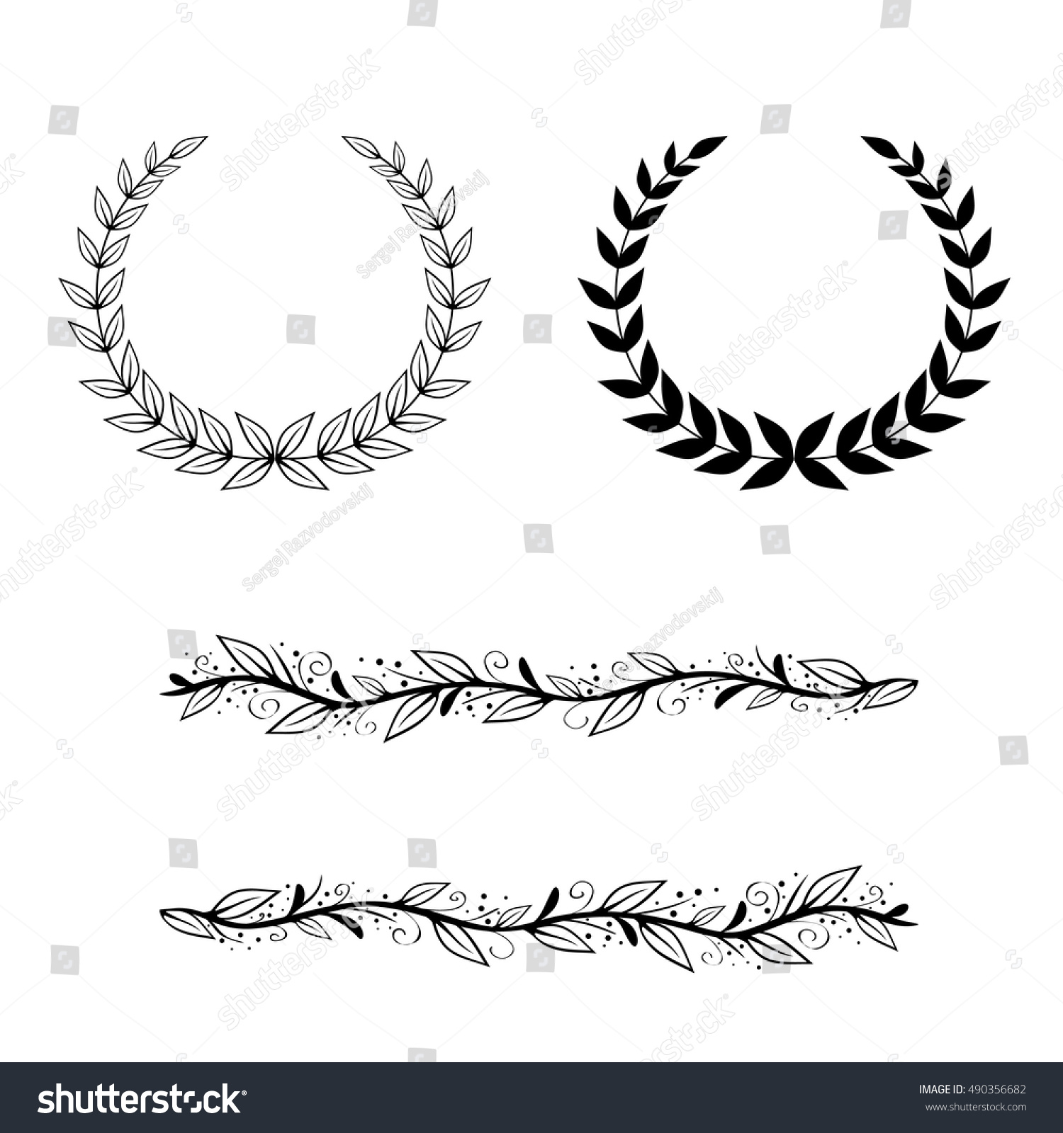 Natural Leaf Border Frame Border Collection Stock Vector (Royalty Free ...