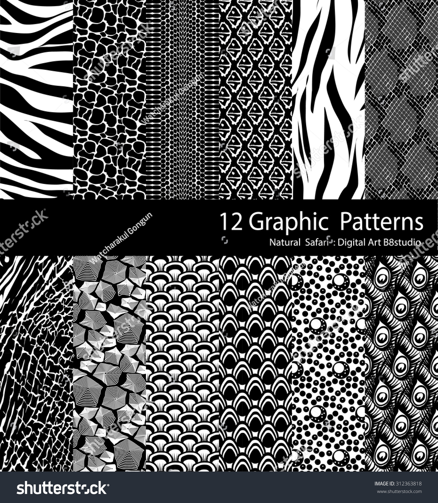 Natural Safari Pattern Stock Vector Illustration 312363818 : Shutterstock