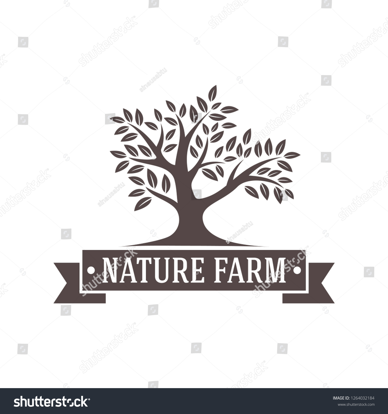 Natural Tree Logo Icon Template: เวกเตอร์สต็อก (ปลอดค่าลิขสิทธิ์ ...