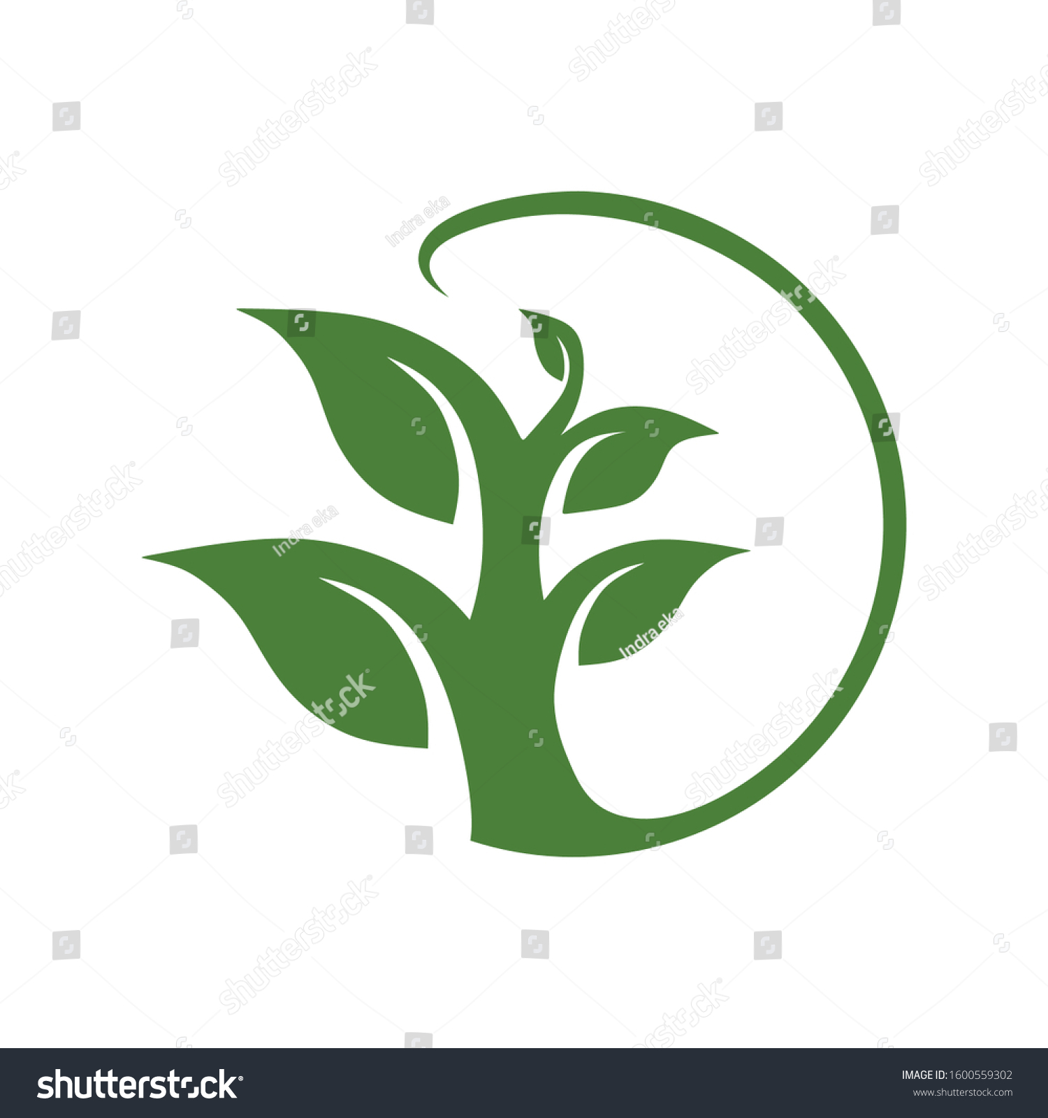 Natural Tree Sprout Logo Design Stock Vector (Royalty Free) 1600559302