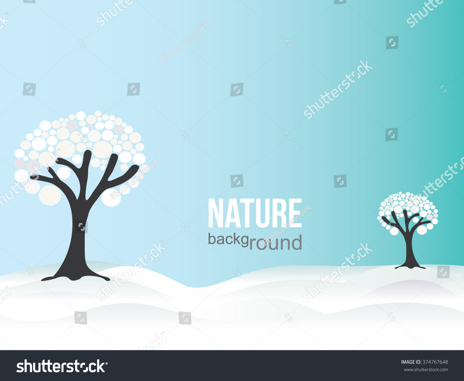 Nature Background Illustrated Tree Stock Vector (Royalty Free ...