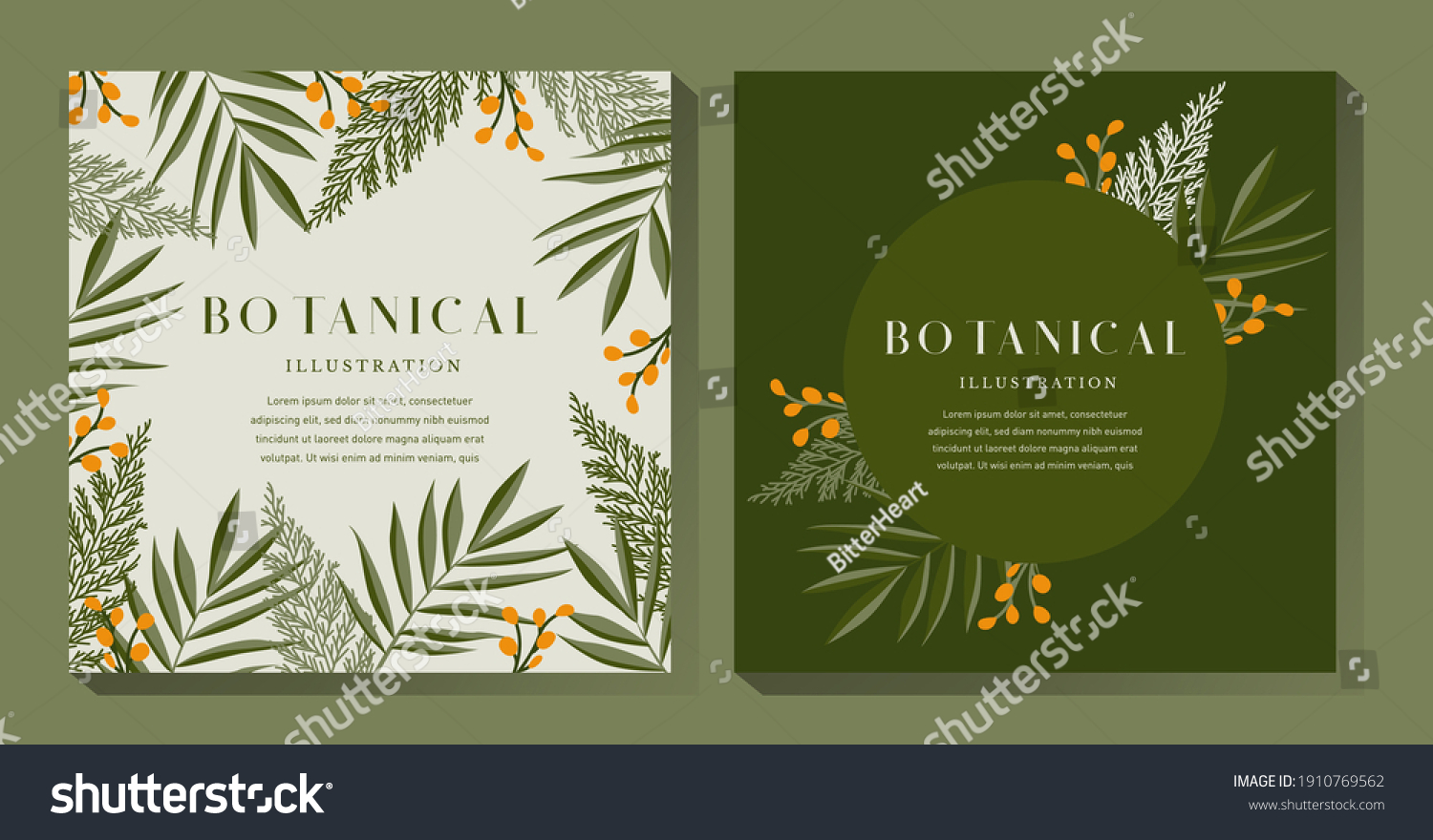 Nature Botanical Background Template Design Stock Vector (Royalty Free ...