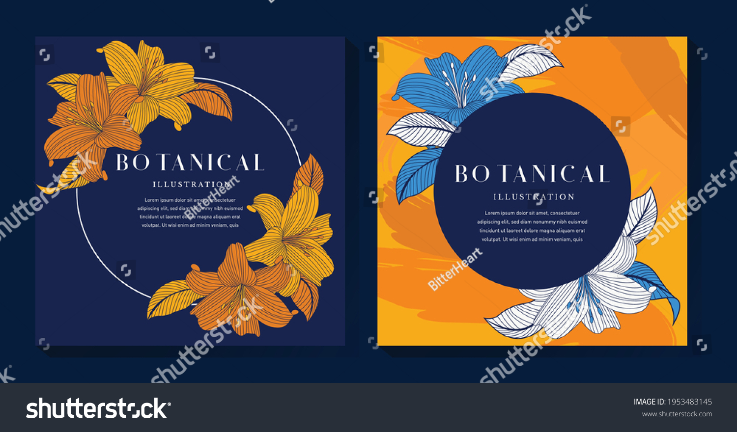Nature Botanical Background Template Design Stock Vector (Royalty Free ...