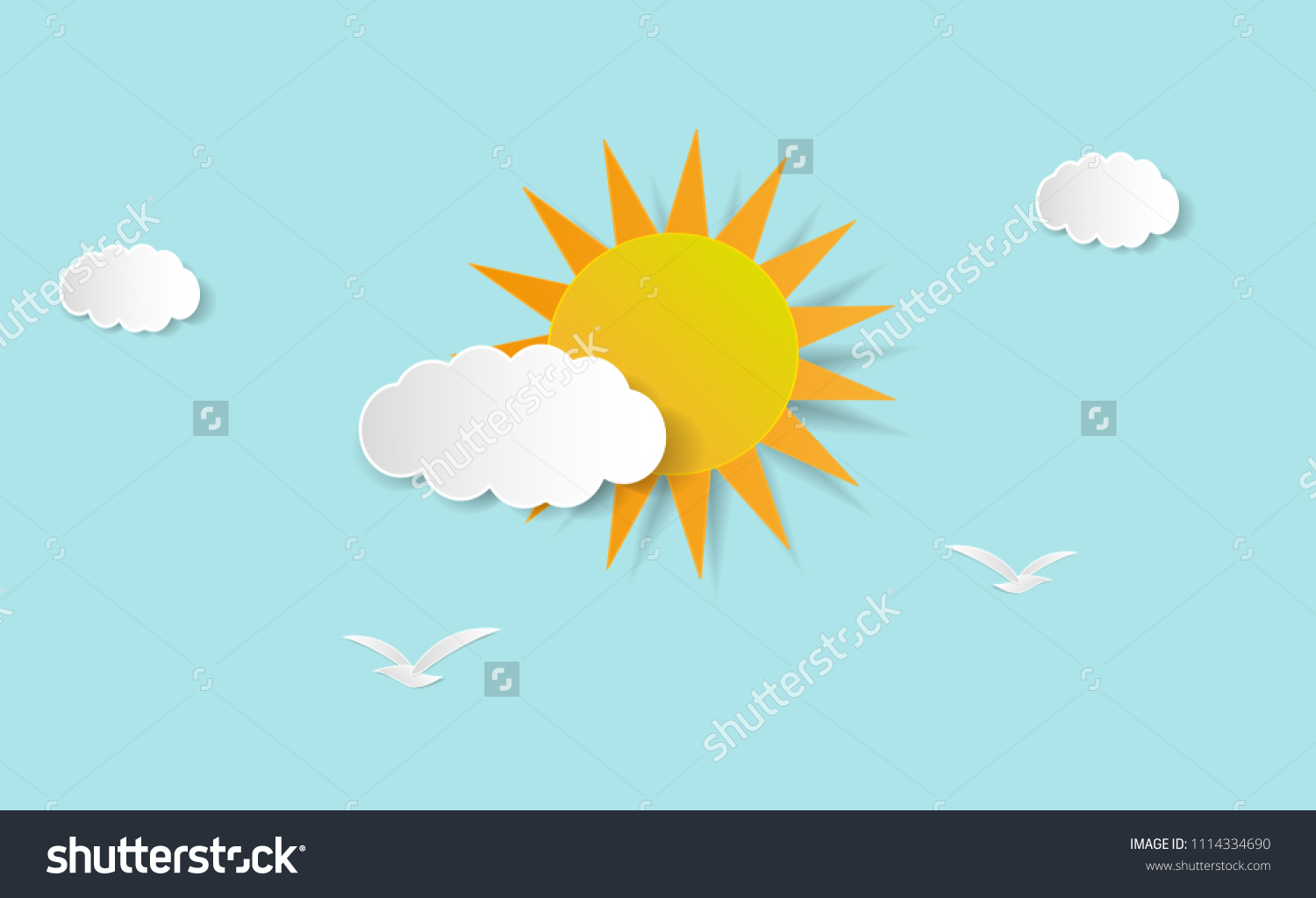 Nature Landscape Background Paper Design Stock Vector (Royalty Free ...