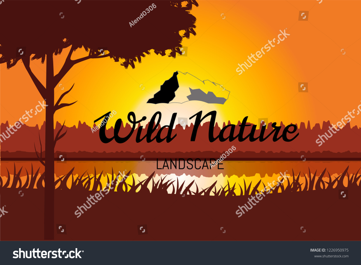 Nature Landscape Vector Background Logo Vector Stock Vector (Royalty ...