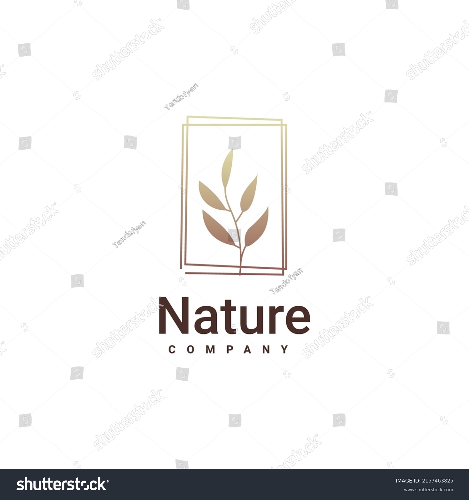 Nature Leaf Logo Frame Template Design Stock Vector (Royalty Free ...