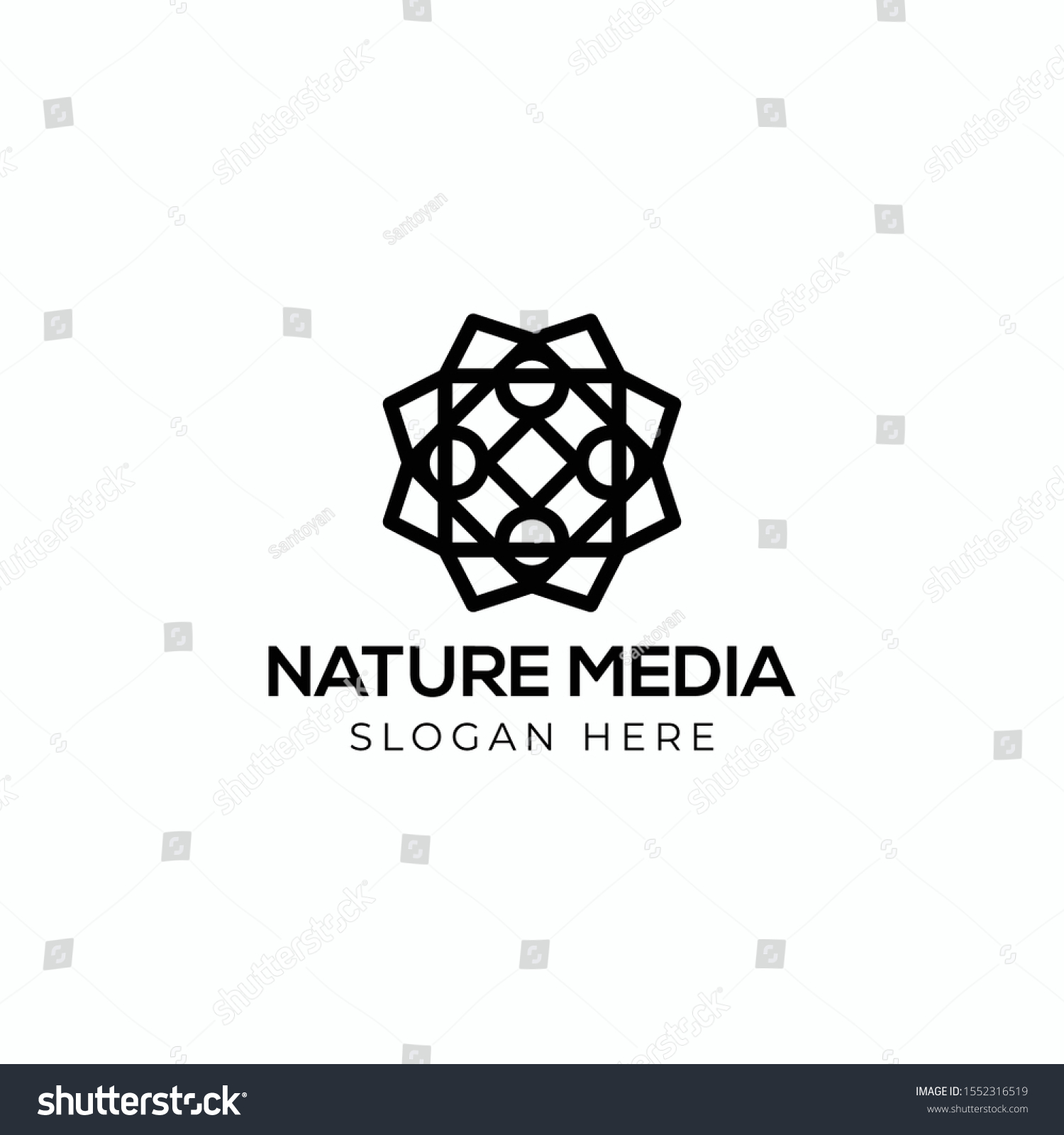 Nature Media Flat Design Logo Vector Stock Vector (Royalty Free ...