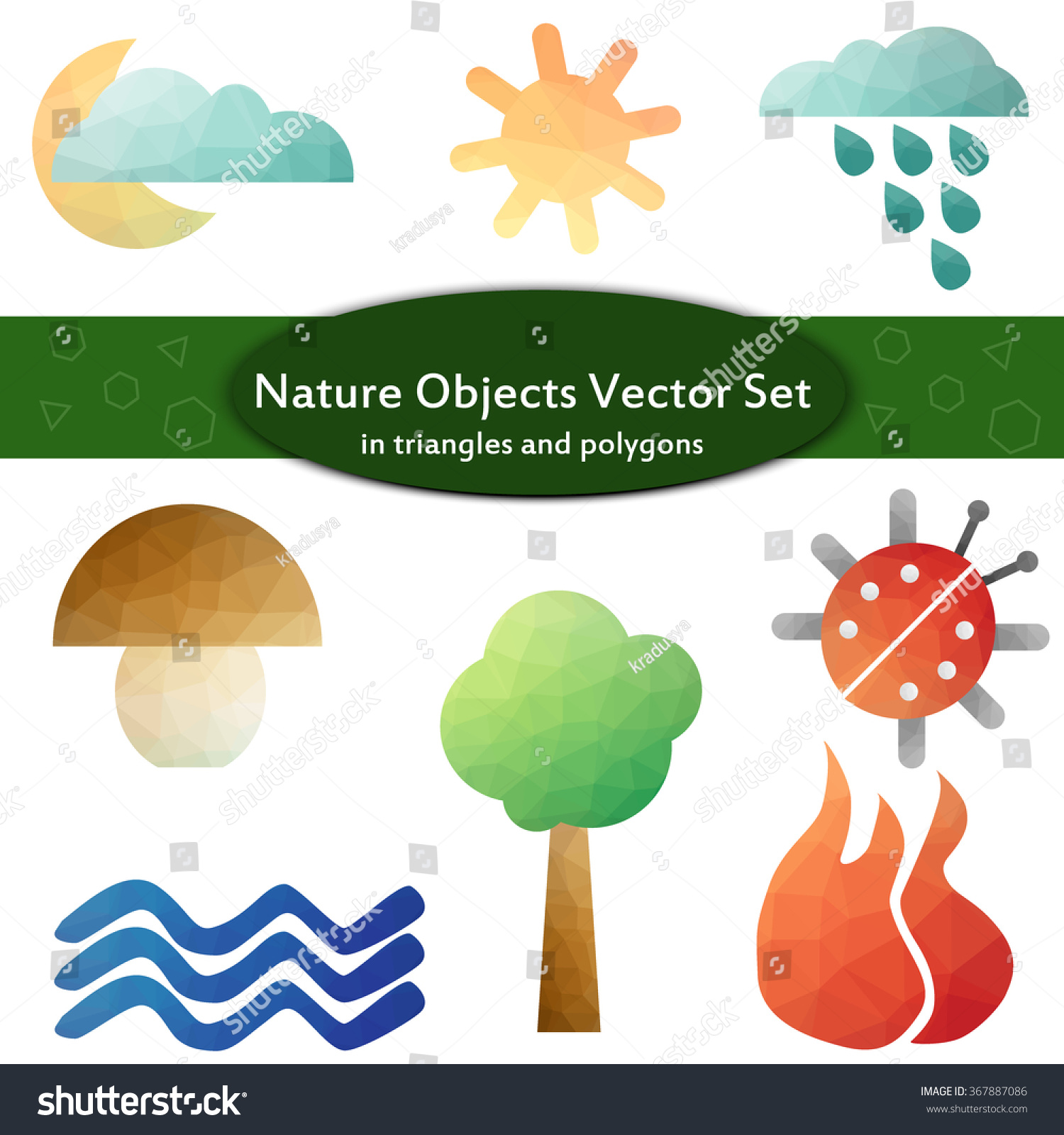 Nature Objects Vector Set Nature Objects Stock Vector (Royalty Free ...
