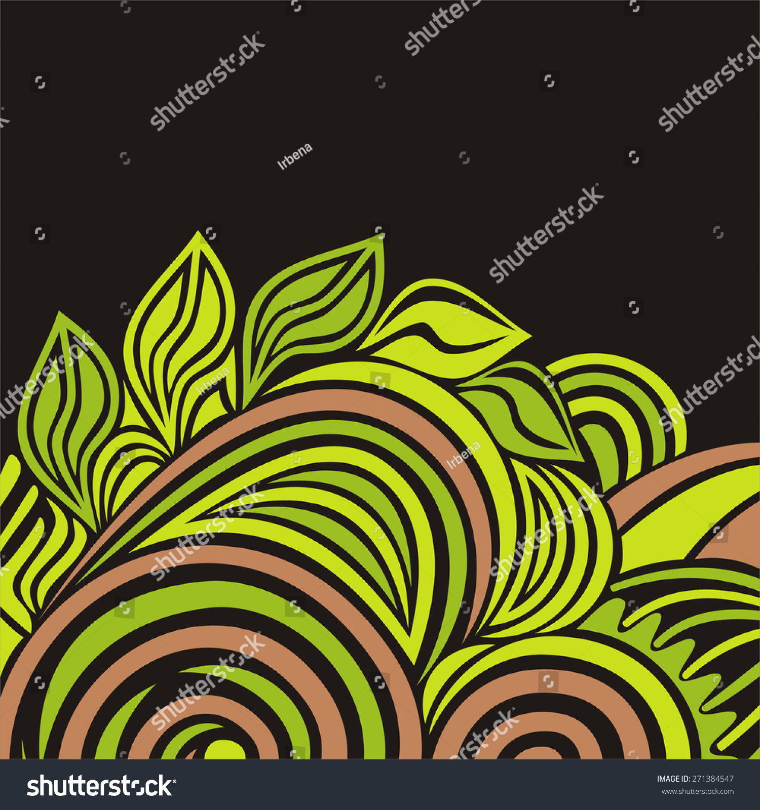 Nature Pattern Background Green Leaves Vector Stock Vector (Royalty ...