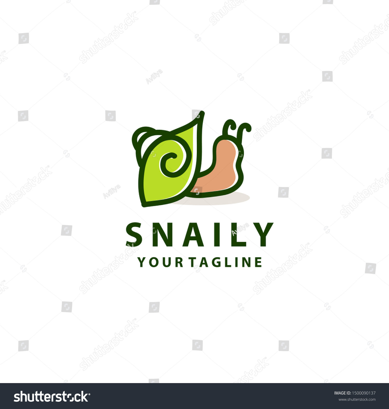 Nature Snail Flat Logo Design Vector Stock Vector (Royalty Free) 1500090137