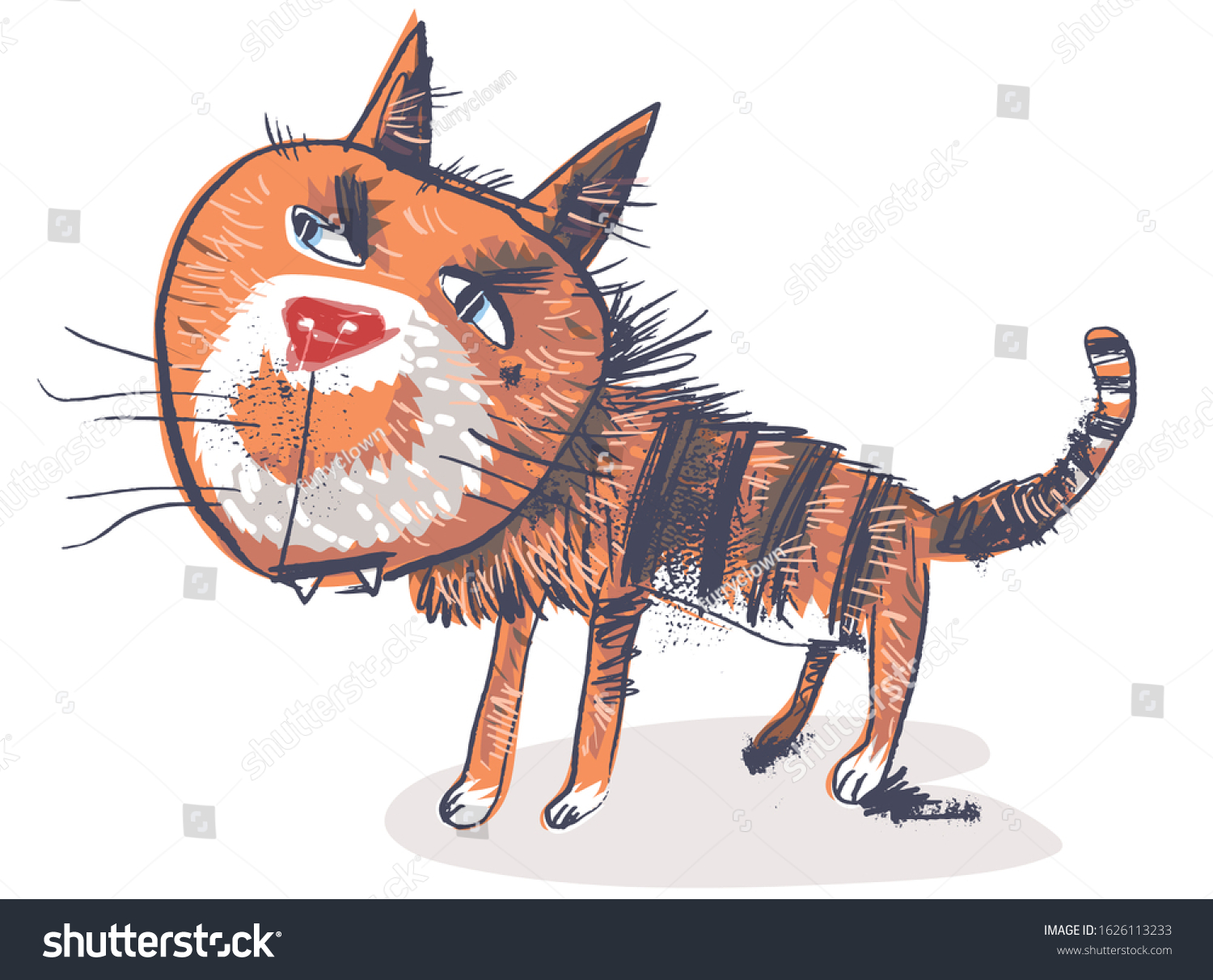 Naughty Cat Comic Character Vector Illustration: vector de stock (libre ...