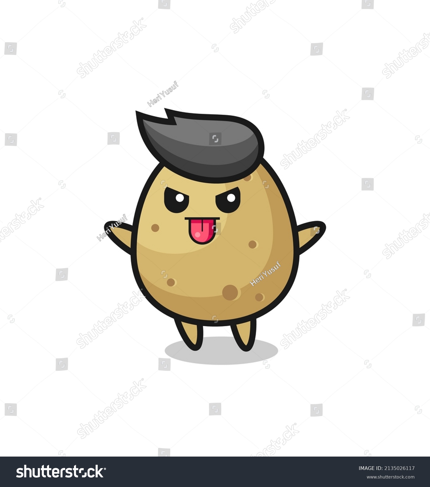Naughty Potato Character Mocking Pose Cute Stock Vector Royalty Free 2135026117 Shutterstock