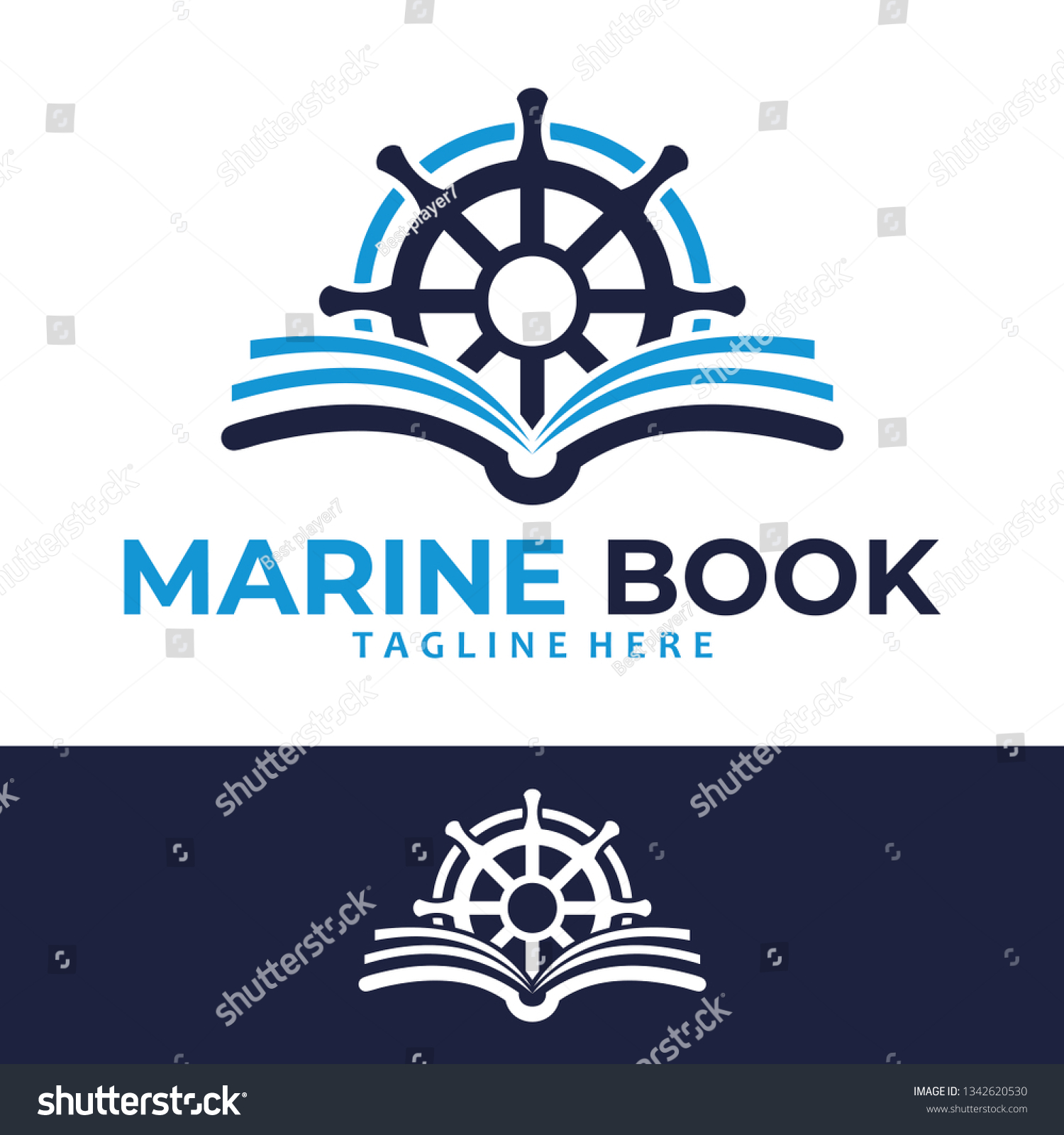 Nautical Book Logo Concept Stock Vector (Royalty Free) 1342620530 ...