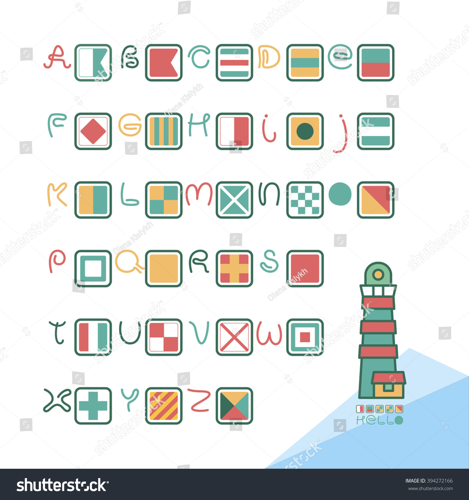 Nautical Flags Alphabet Poster: เวกเตอร์สต็อก (ปลอดค่าลิขสิทธิ์ ...