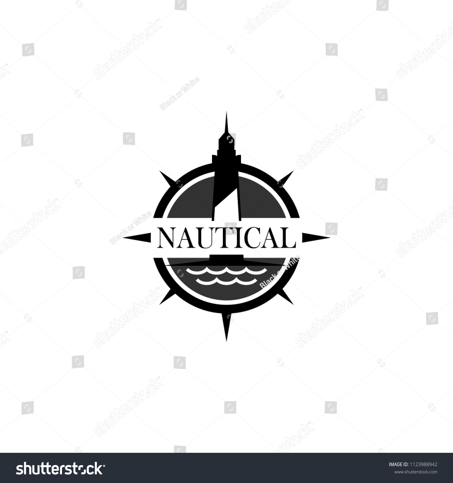 Nautical Logo Design Stock Vector (Royalty Free) 1123988942