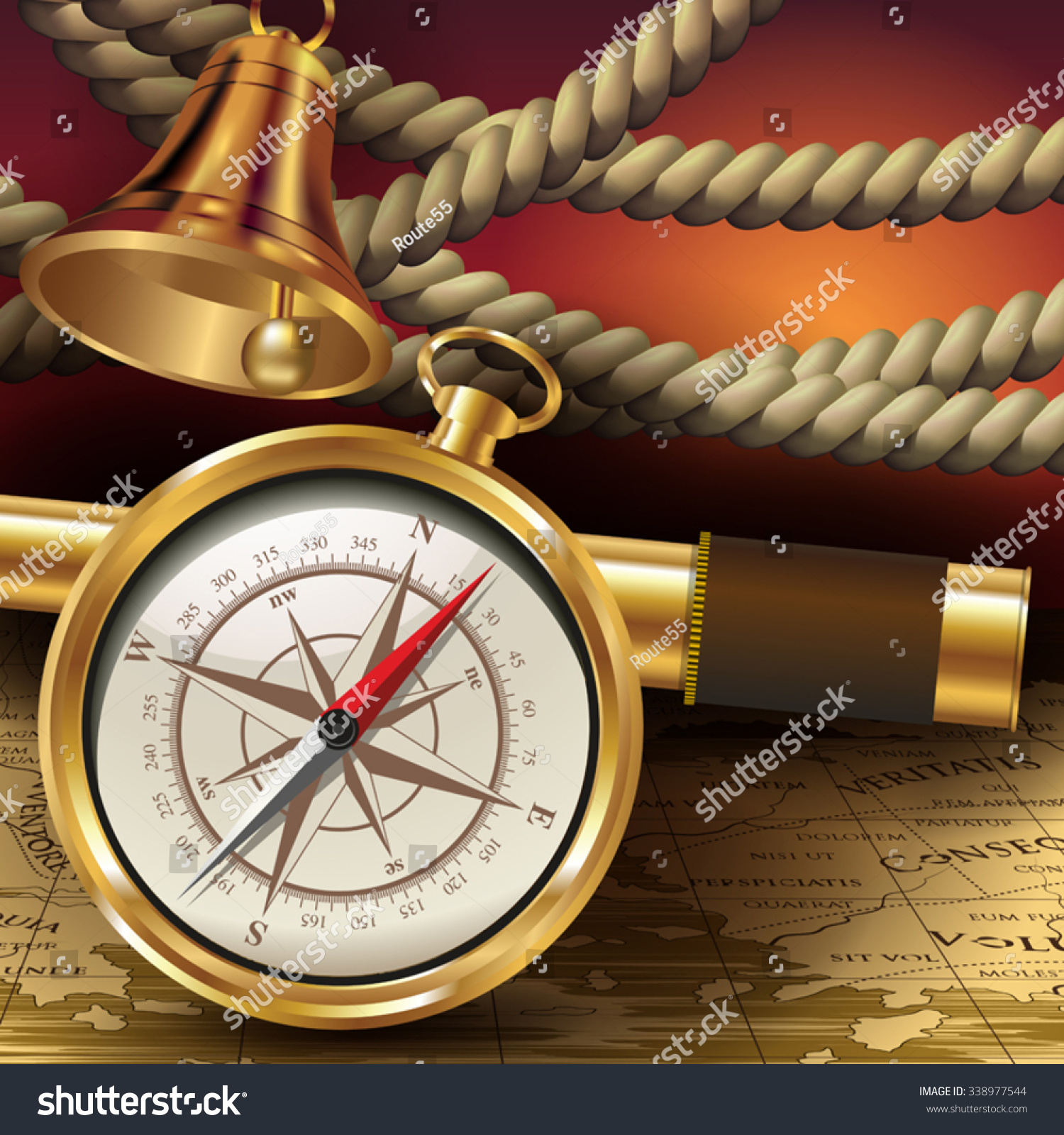 Nautical Travel Navigation Concept Background Vector Stock Vector ...