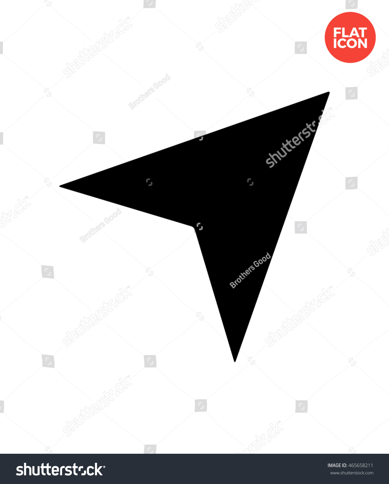 Navigate Arrow Icon Flat Style Isolated Stock Vector (Royalty Free ...