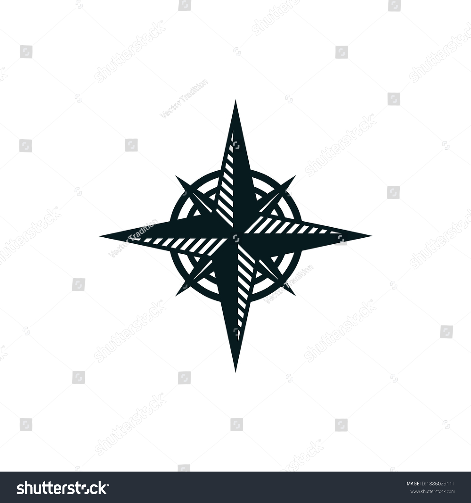 Navigation Compass Silhouette Vector Illustration Cartography Stock ... Navigation Compass Silhouette Vector Illustration Cartography Stock ...