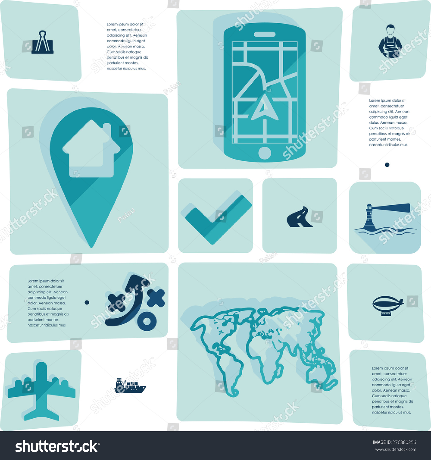 Navigation Flat Infographic: vector de stock (libre de regalías ...