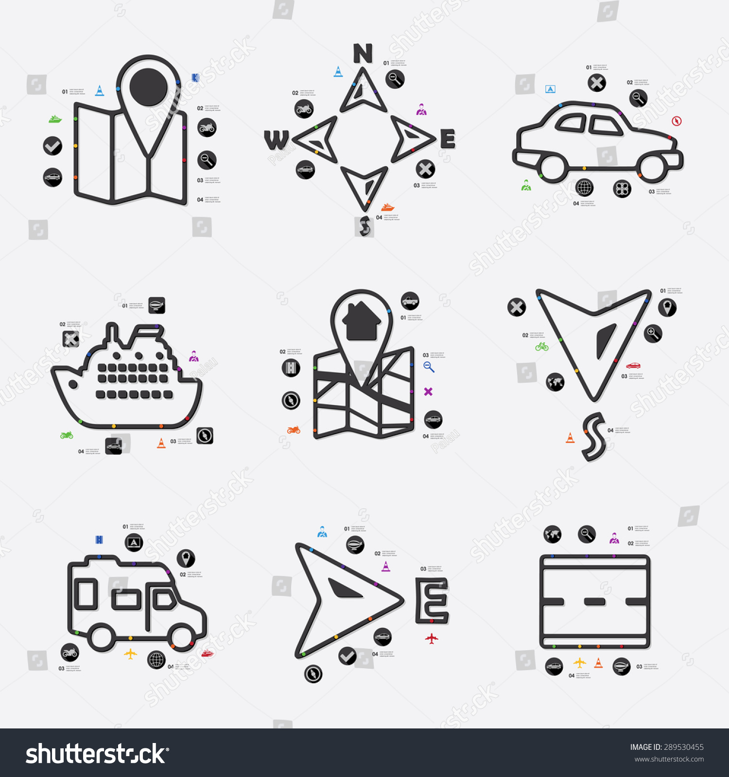 Navigation Line Infographic Illustration Fully Editable Stock Vector ...