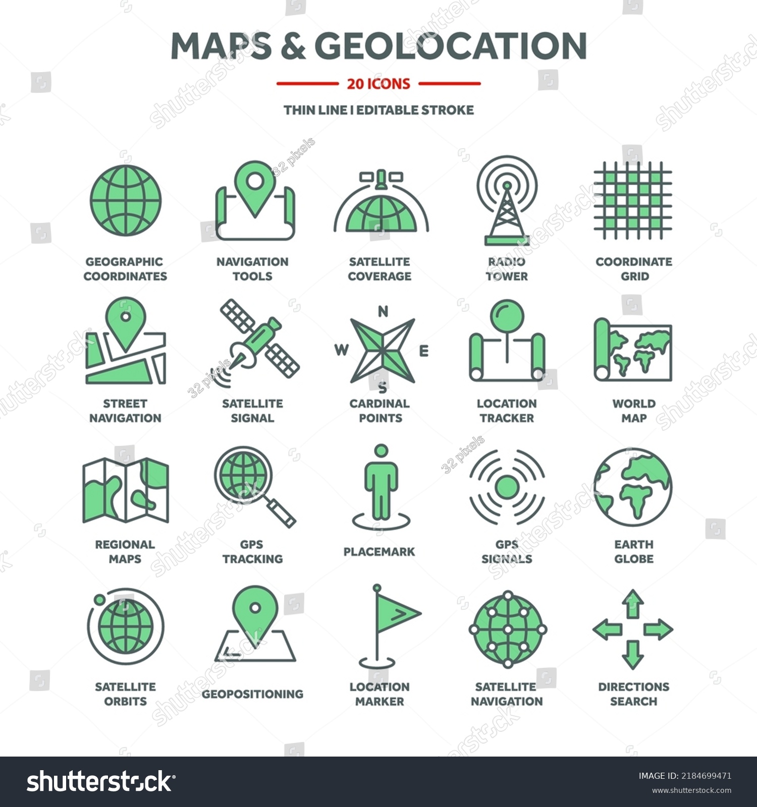 Navigation Map Geolocation Gps Positioning Coordinate Stock Vector Royalty Free 2184699471
