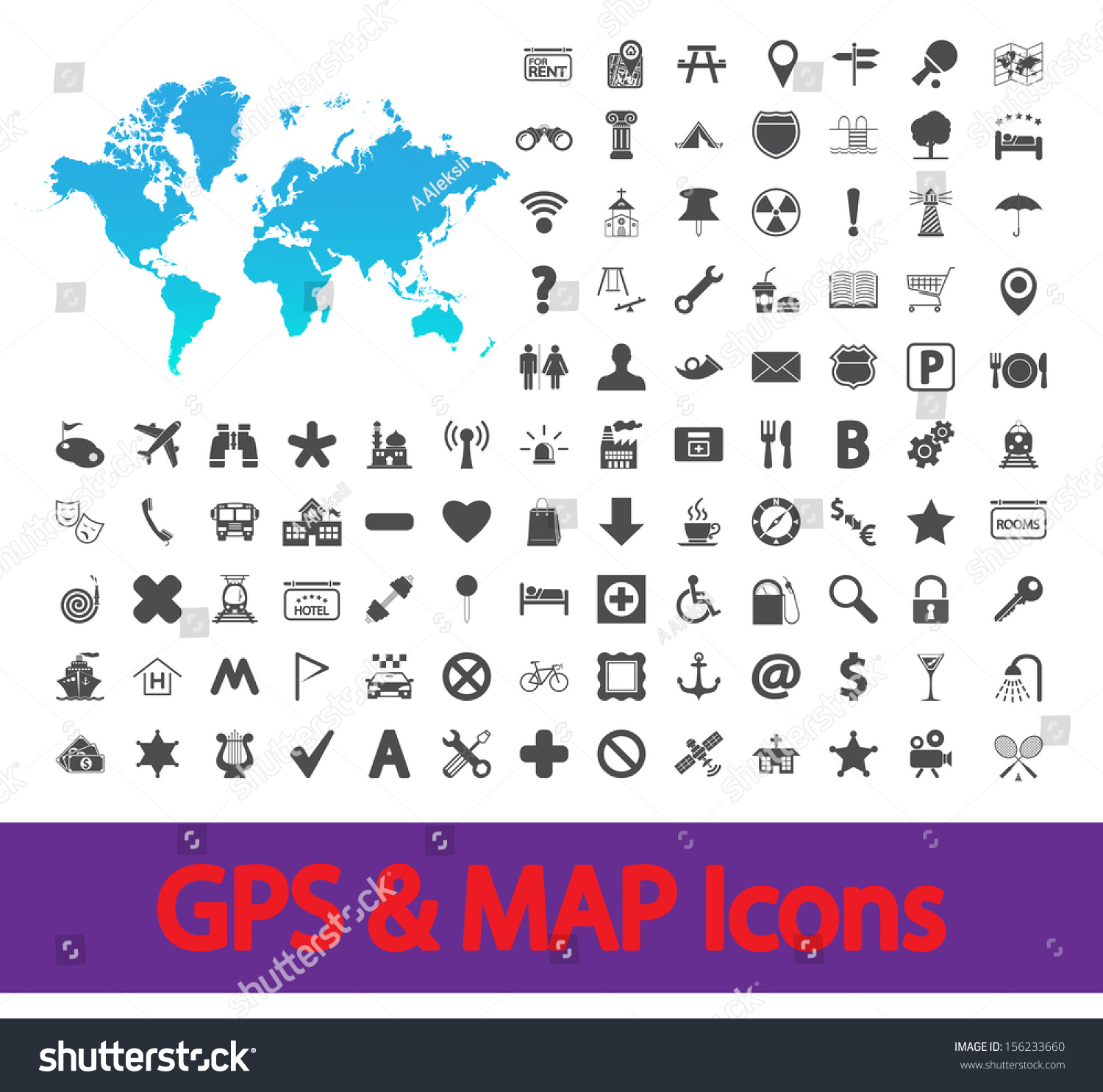 Navigation Map Icons Set Vector Illustration Stock Vector (Royalty Free ...