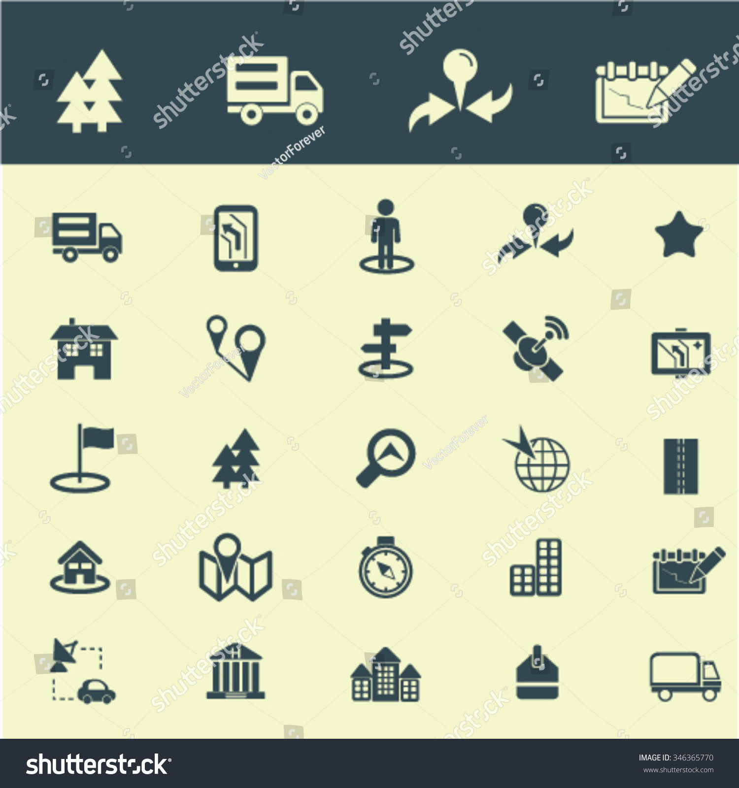 Navigation Route Map Navigator Icons Signs Vector Có Sẵn Miễn Phí Bản Quyền 346365770