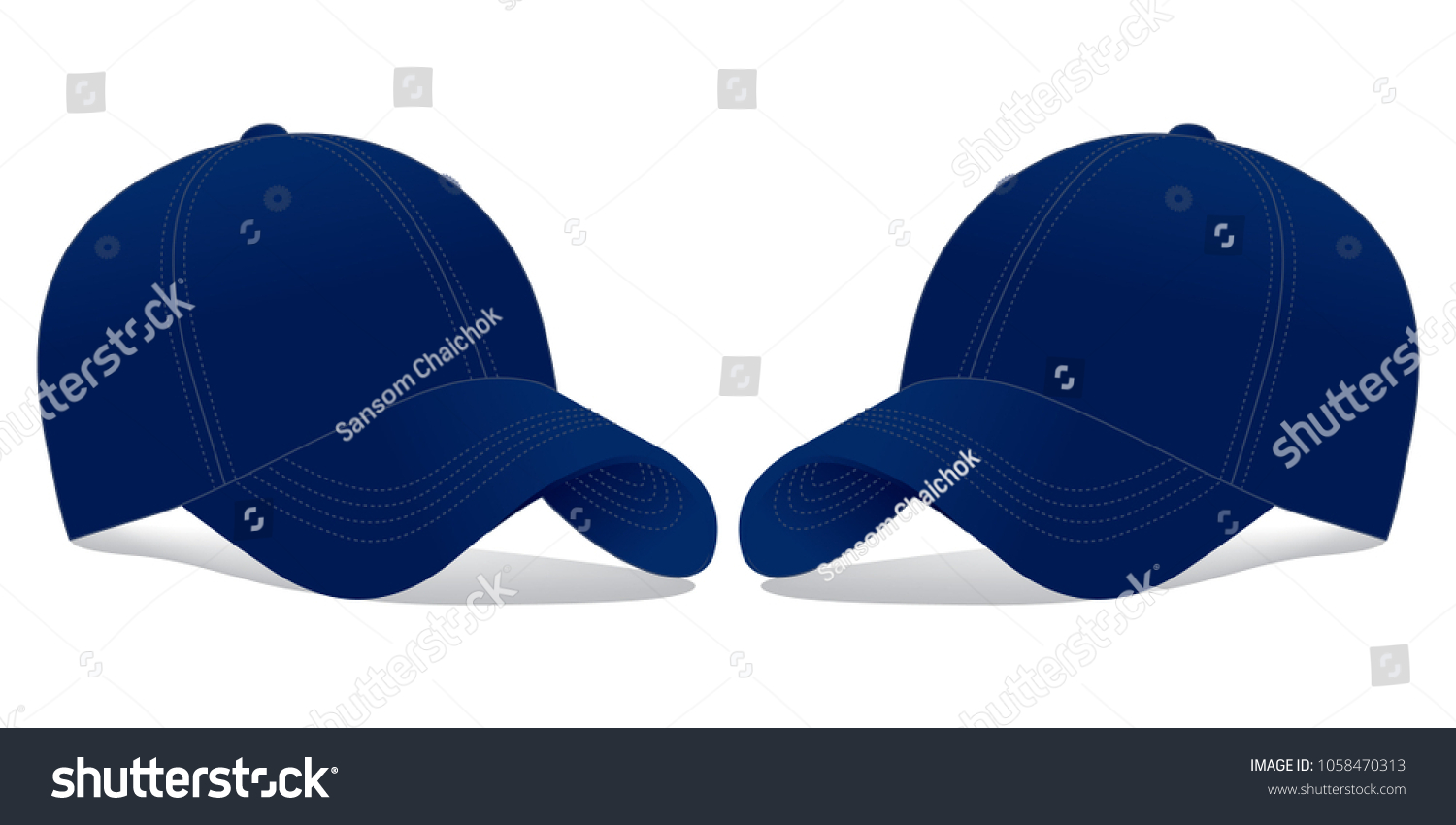 Navy Blue Baseball Cap Template Vector Stock Vector (Royalty Free ...