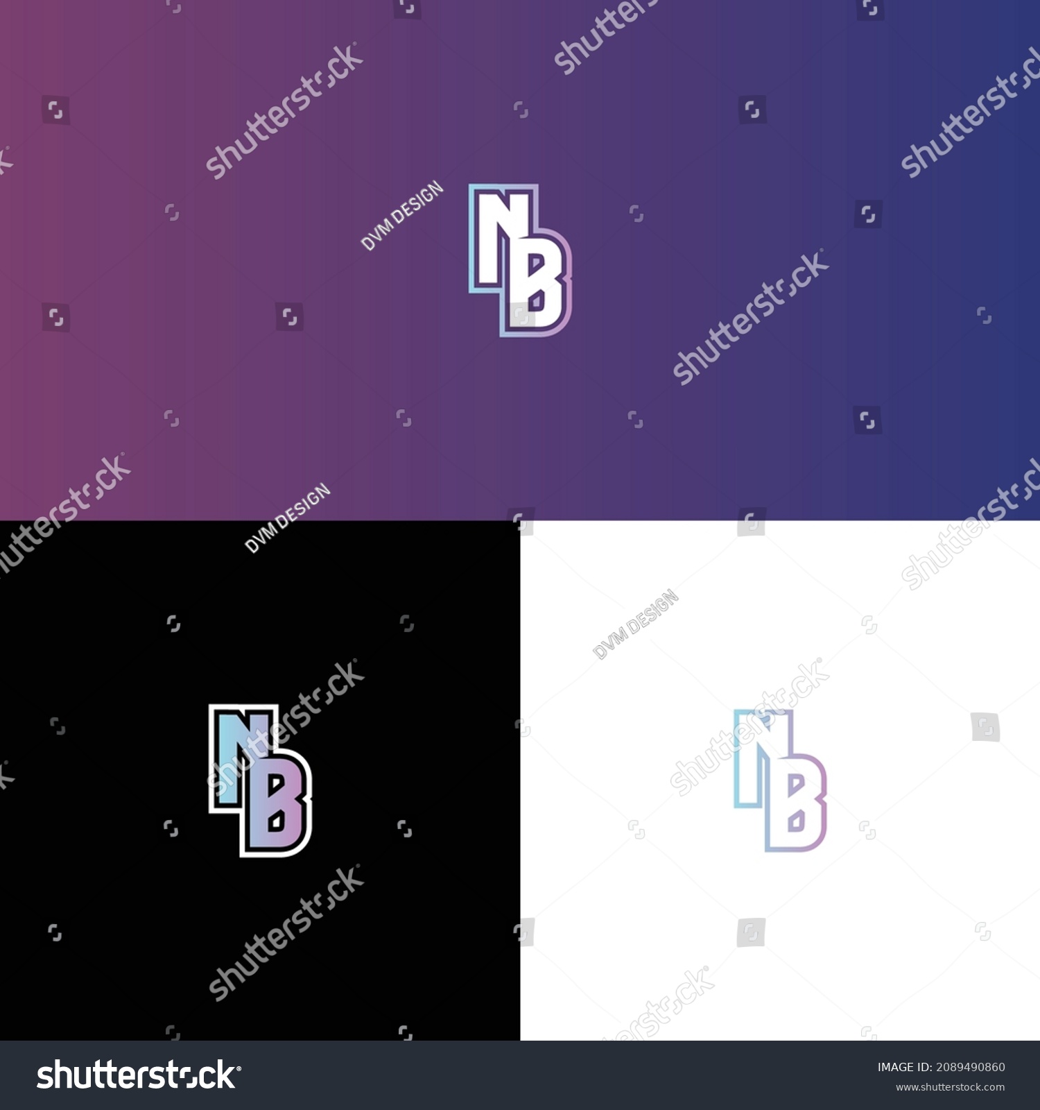 Nb Esport Gaming Initial Logo Design Stock Vector (Royalty Free ...
