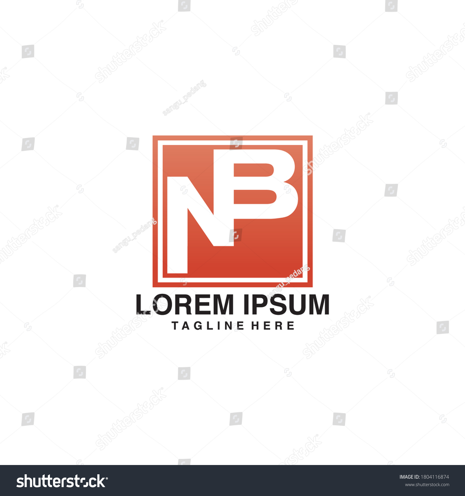 Nb Letter Logo Design Template Vector Stock Vector (Royalty Free ...