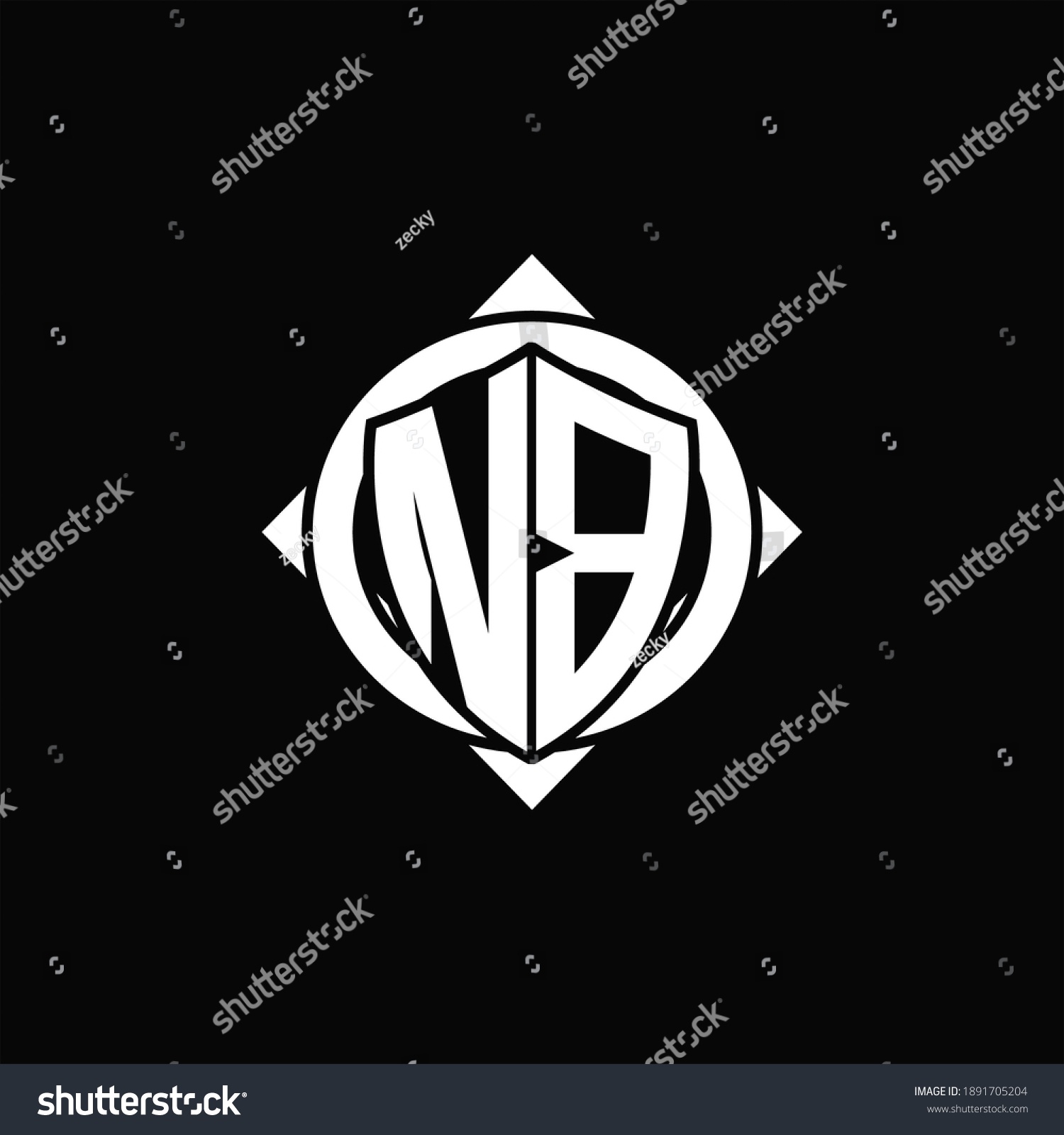 Nb Logo Monogram Isolated Circle Rounded Stock Vector (Royalty Free ...