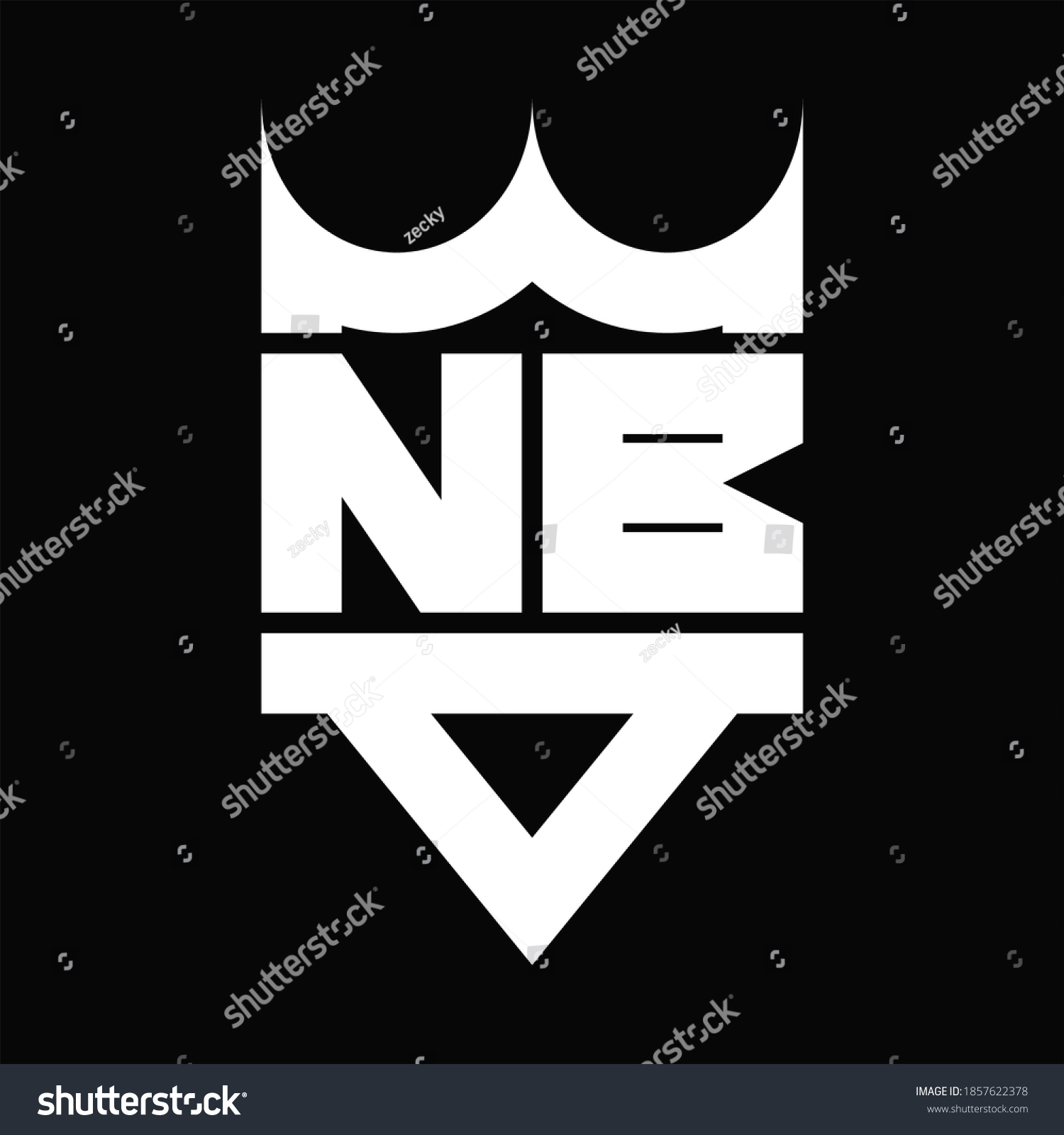 Nb Logo Monogram Crown Shape Isolated Stock Vector (Royalty Free ...