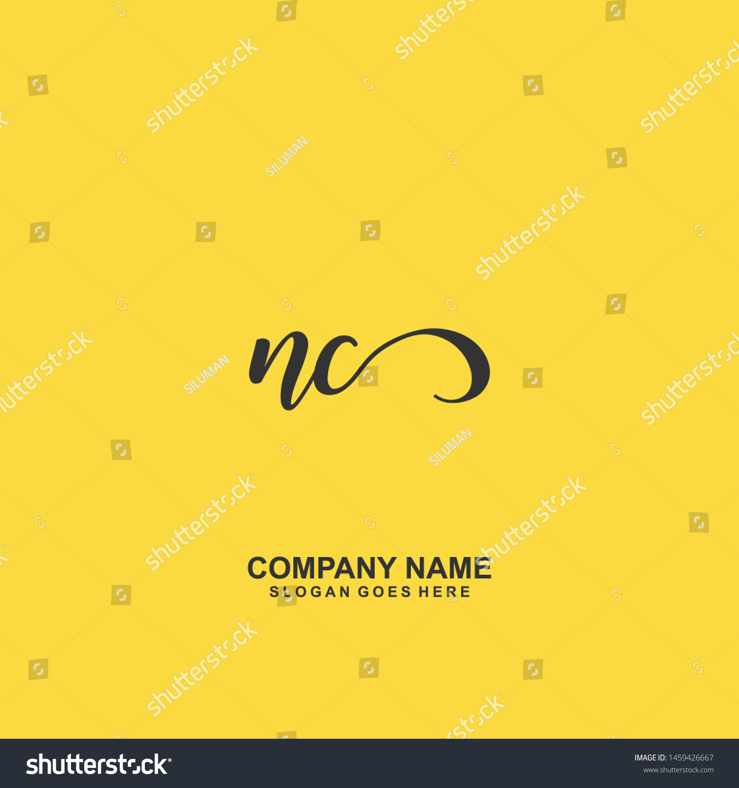 Nc Initial Handwriting Logo Vector Stock Vector (Royalty Free ...