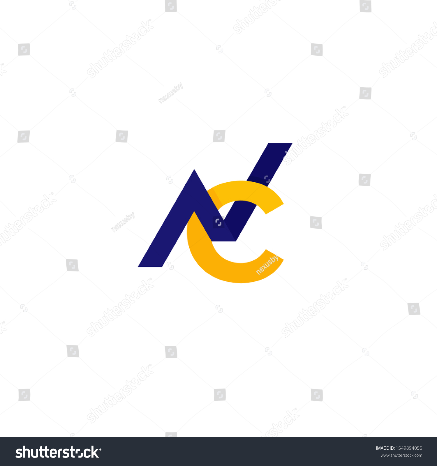 Nc Monogram Vector Logo On White Stock Vector (Royalty Free) 1549894055