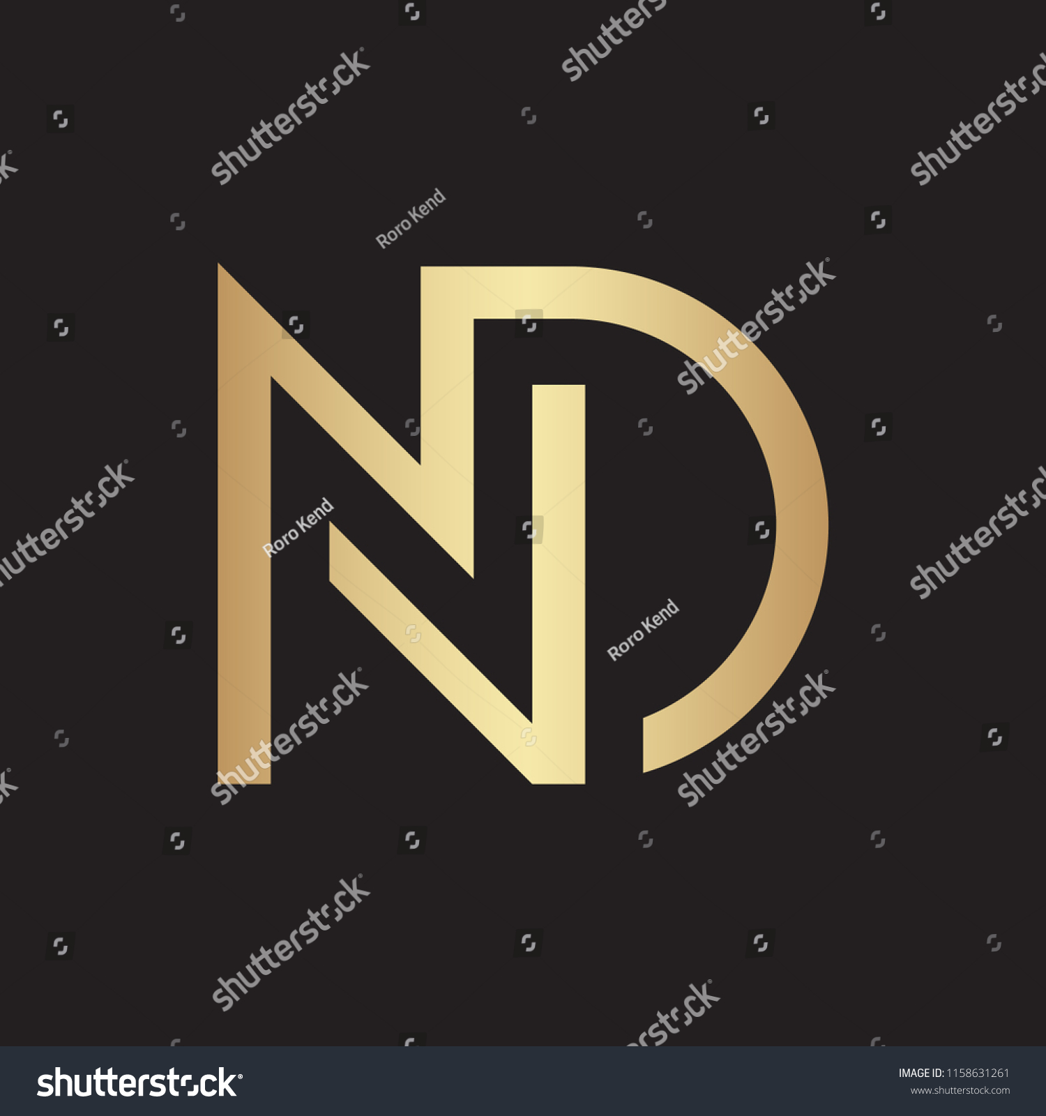 Nd Letter Logo Design Vector Stock Vector (Royalty Free) 1158631261