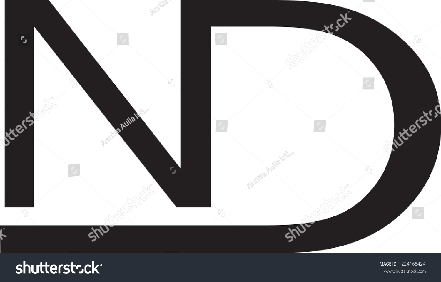 Nd Letter Vector Logo Stock Vector (Royalty Free) 1224165424