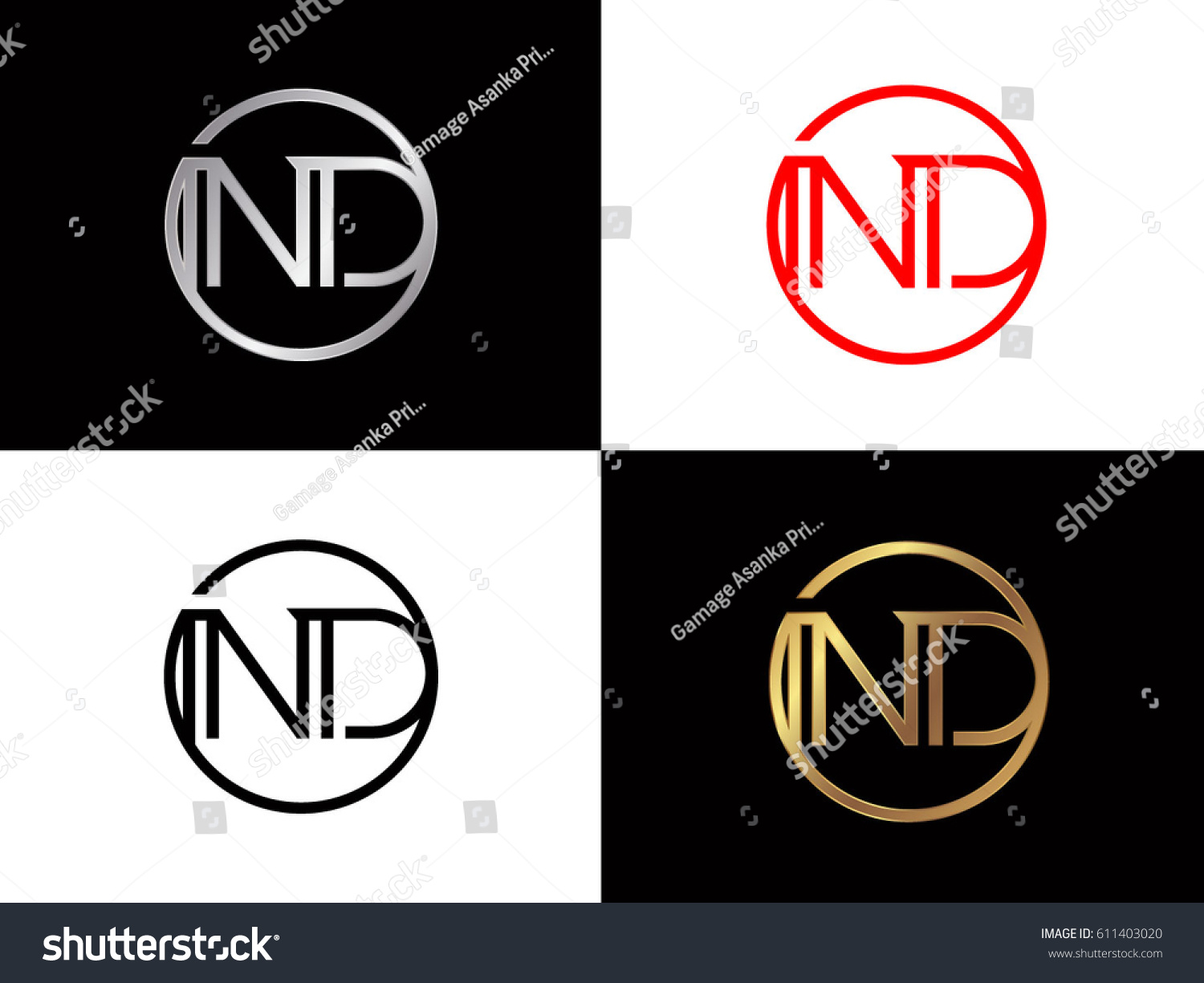 Nd Text Logo: vector de stock (libre de regalías) 611403020 | Shutterstock