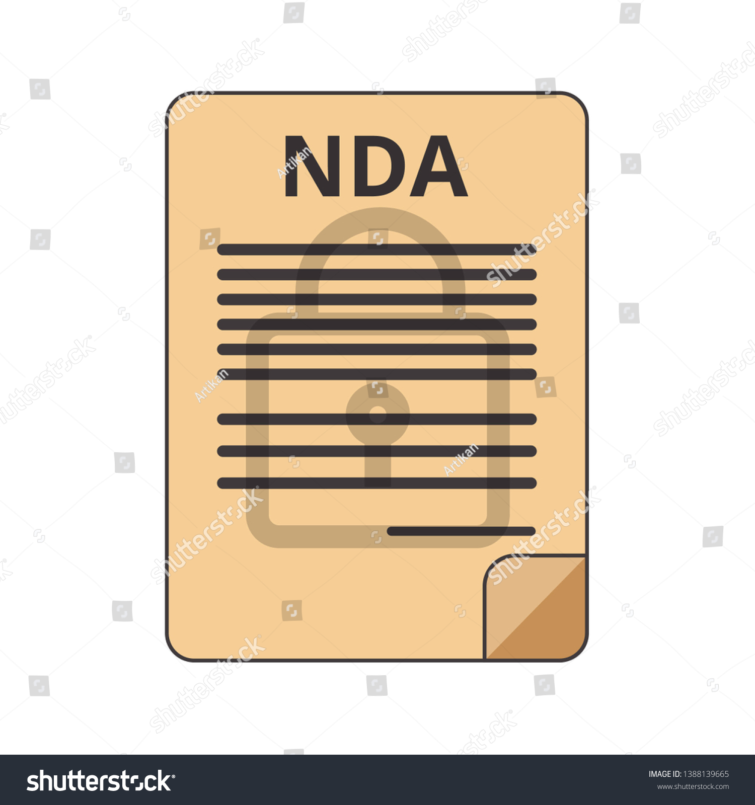 Nda Lock On Document Vector Illustration Stock Vector (Royalty Free ...