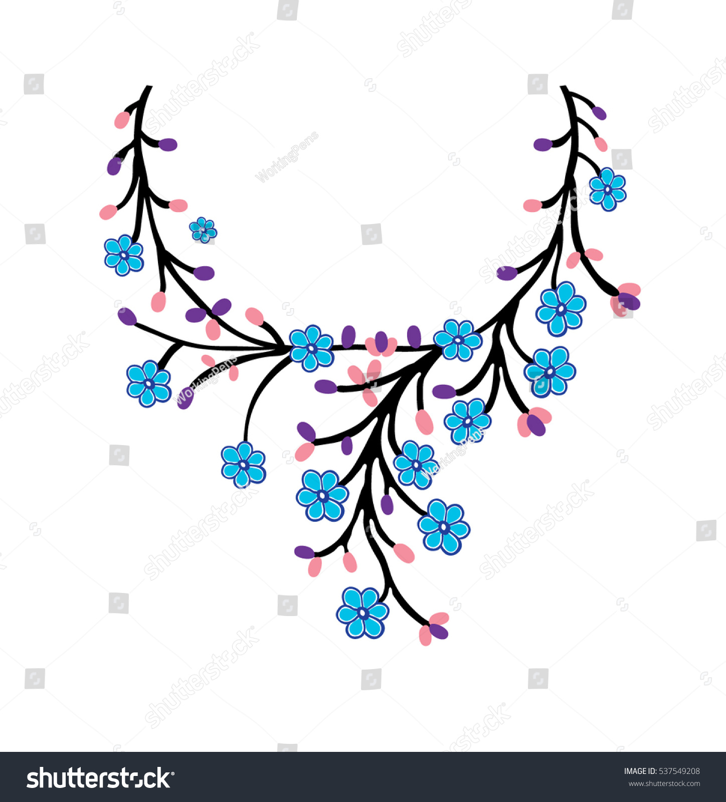 Neck Embroidery Vector Stock Vector (Royalty Free) 537549208 | Shutterstock