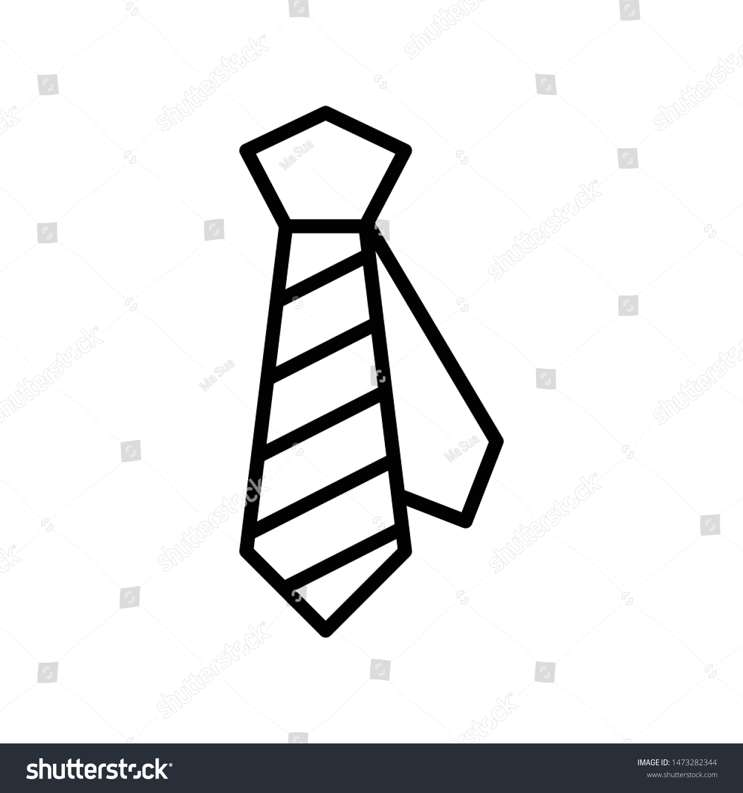 Necktie Vector Graphics Outline Icon Stock Vector (Royalty Free ...
