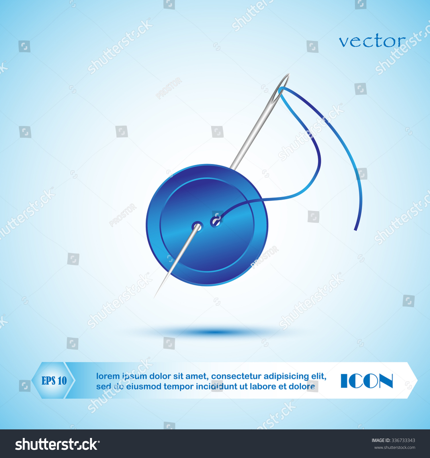 Needle Button Vector Icon Stock Vector (Royalty Free) 336733343 ...