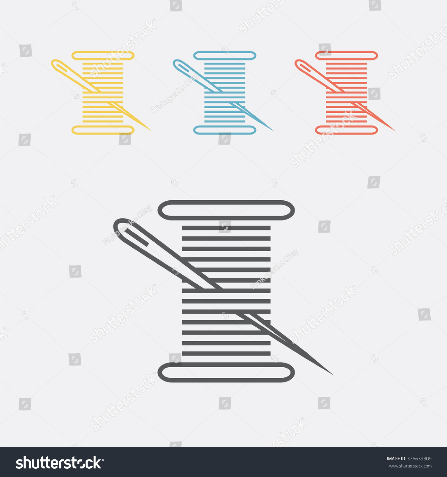 Needle Thread Symbol Line Icon Stock Vector (Royalty Free) 376639309 ...